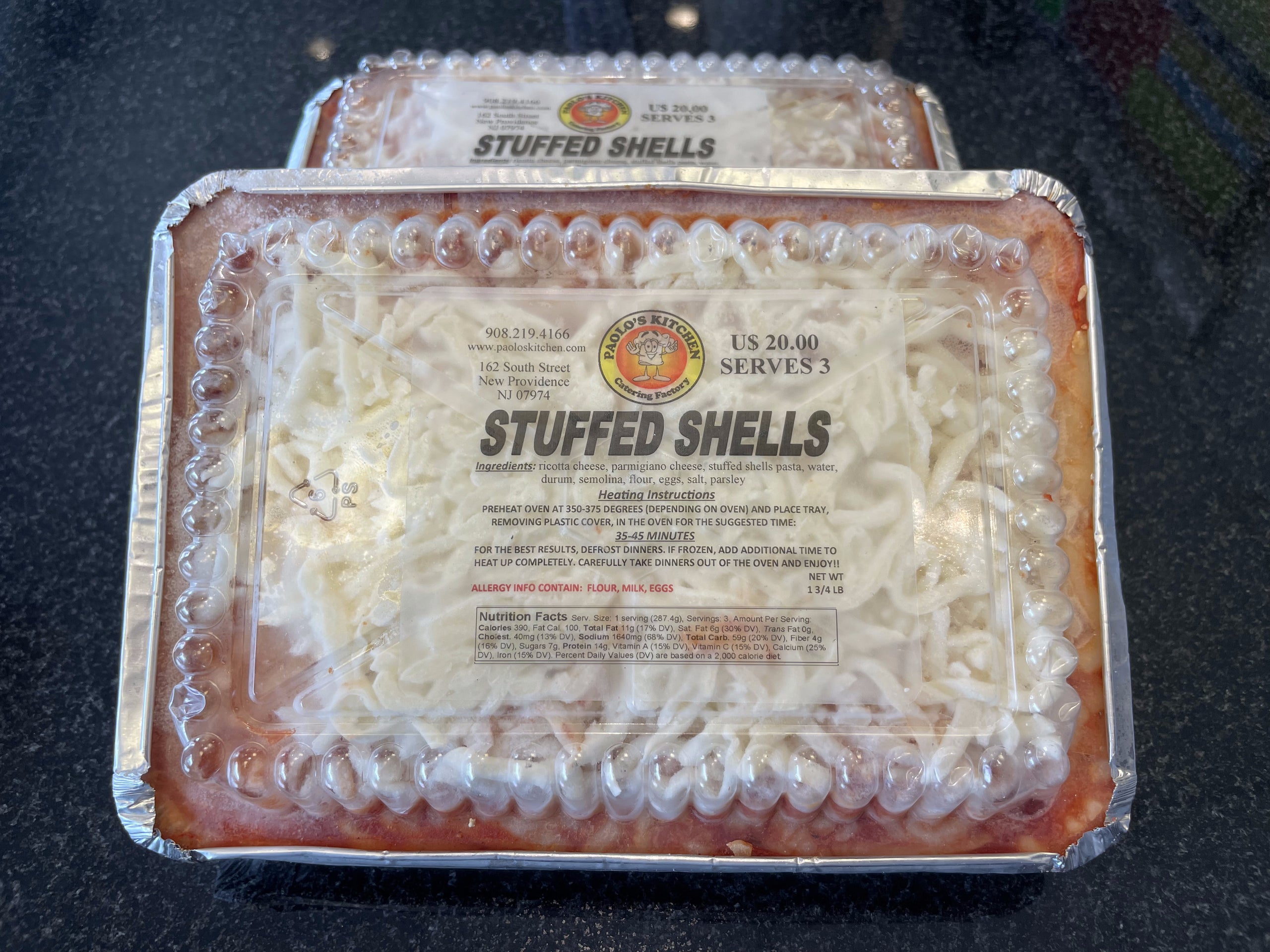 Frozen Stuffed Shells | Paolo's Kitchen Inc