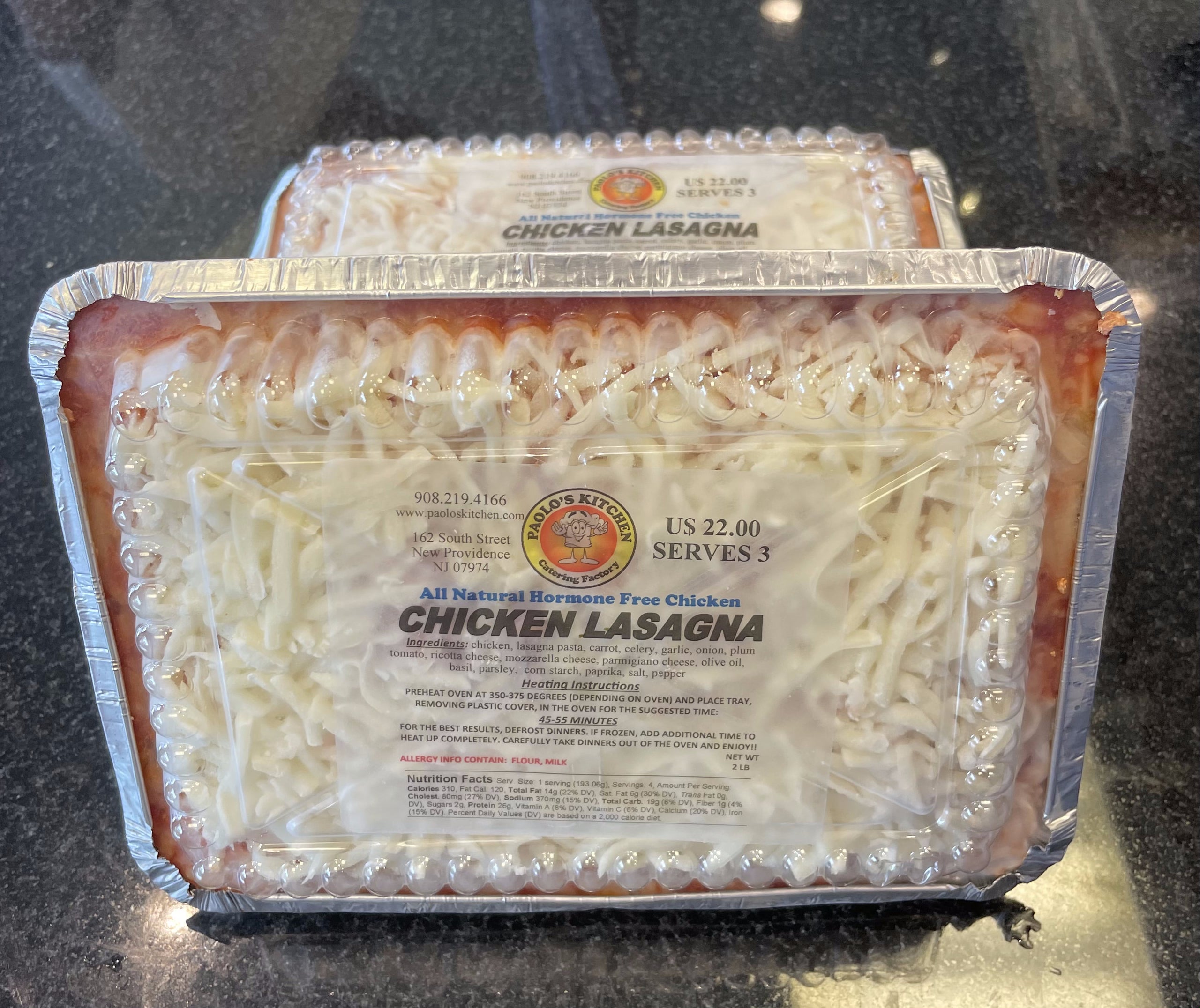 Frozen Chicken Lasagna | Paolo's Kitchen Inc