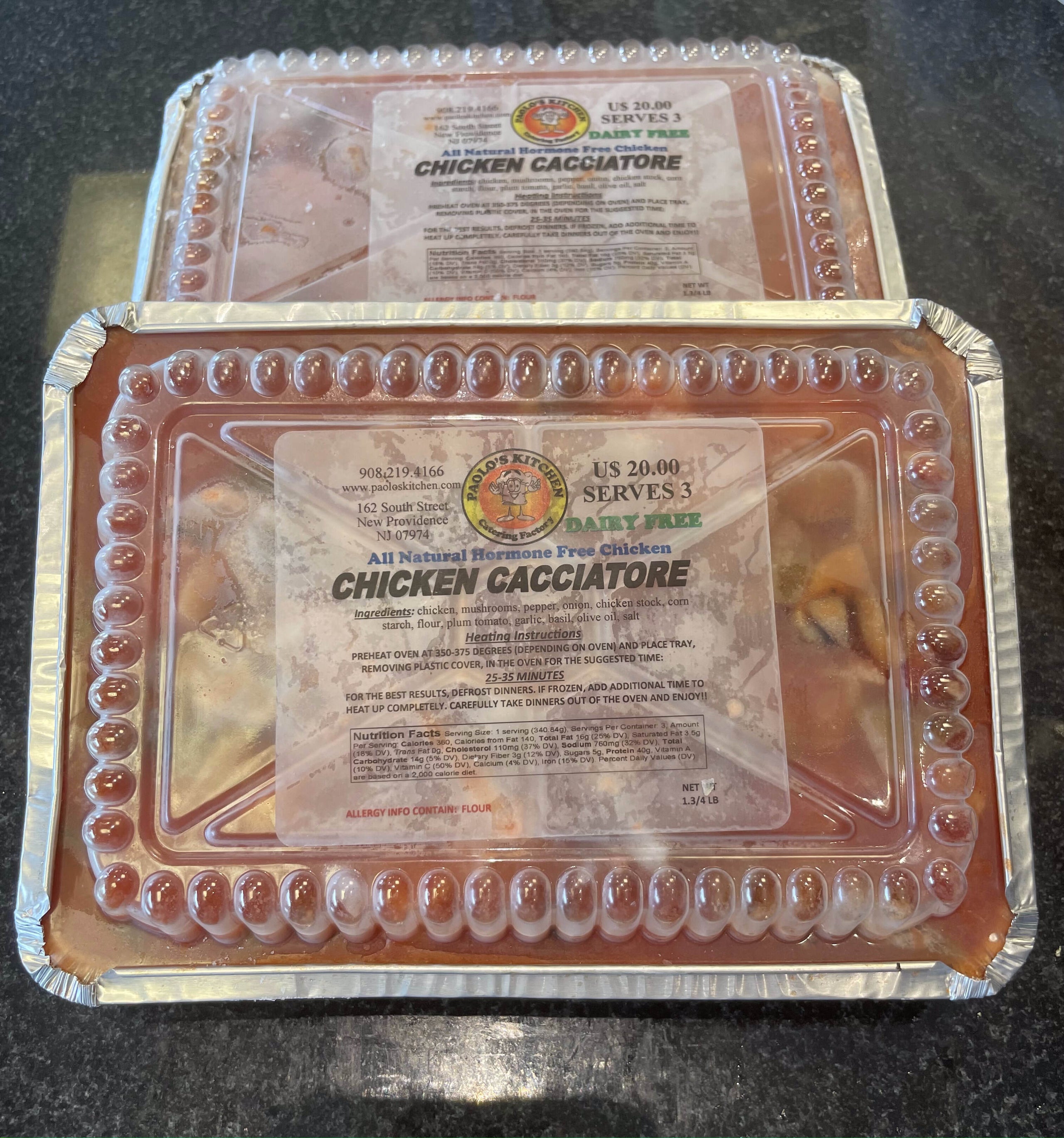 Frozen Chicken Cacciatore | Paolo's Kitchen Inc